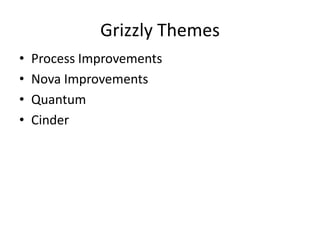 Open stack journey from folsom to grizzly | PPT
