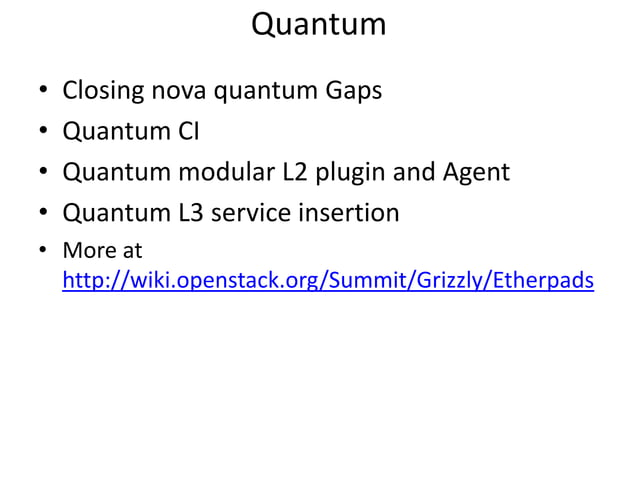 Open stack journey from folsom to grizzly | PPT