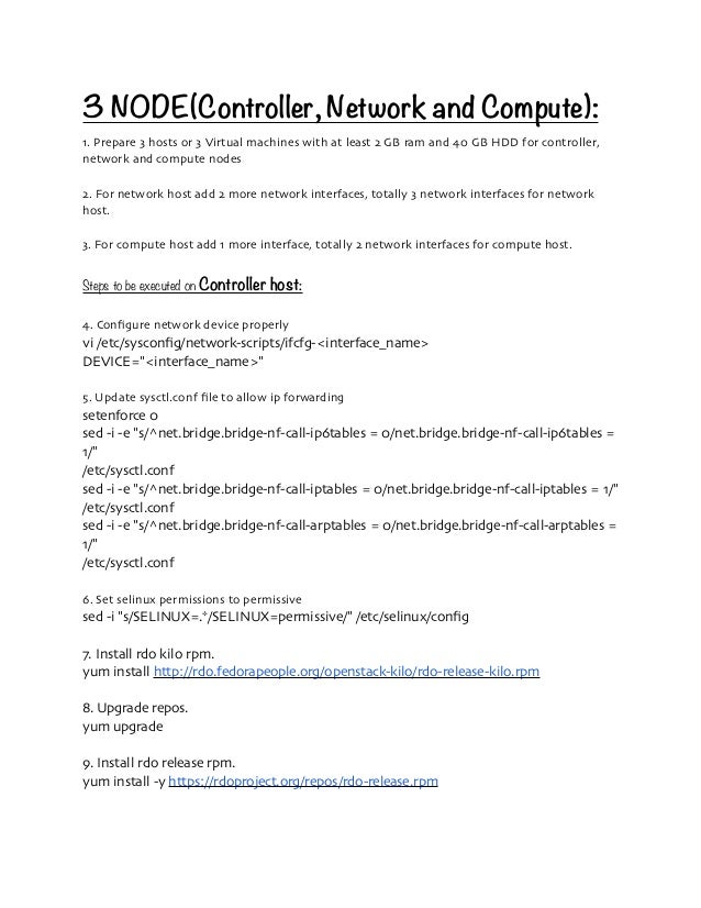 Openstack Kilo Installation Using Rdo 