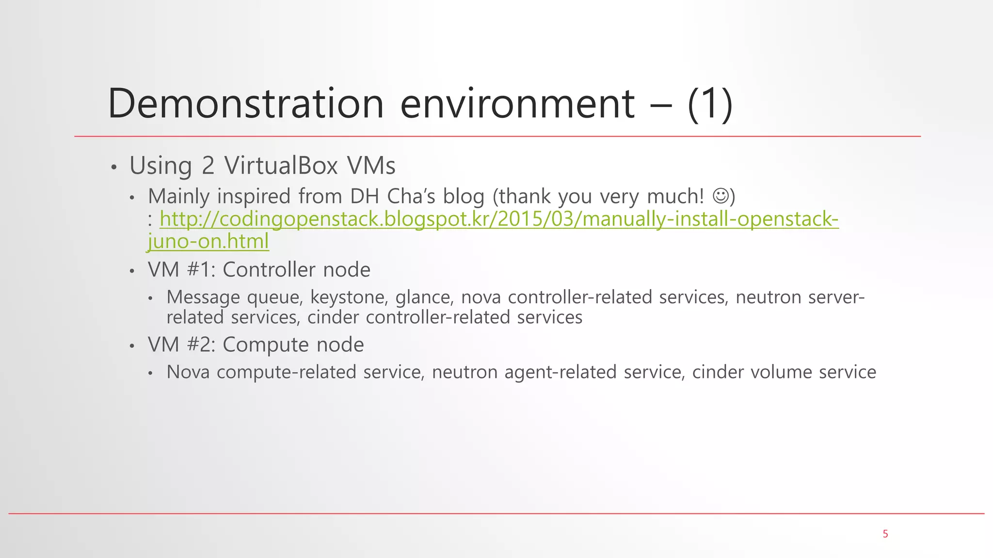 OpenStack: running manually installed components on VirtualBox | PPT