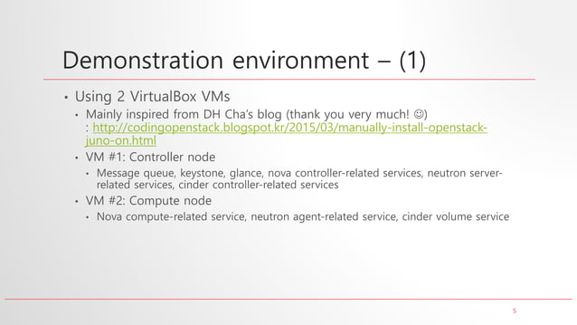 OpenStack: running manually installed components on VirtualBox | PPT