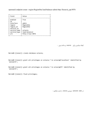 Load Balancing-as-a-Service (LBaaS) with octavia in openstack | PDF