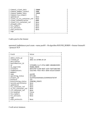 Load Balancing-as-a-Service (LBaaS) with octavia in openstack | PDF