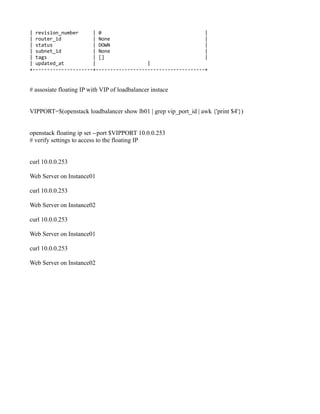 Load Balancing-as-a-Service (LBaaS) with octavia in openstack | PDF