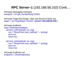 OpenStack Oslo Messaging RPC API Tutorial Demo Call, Cast and Fanout | ODP