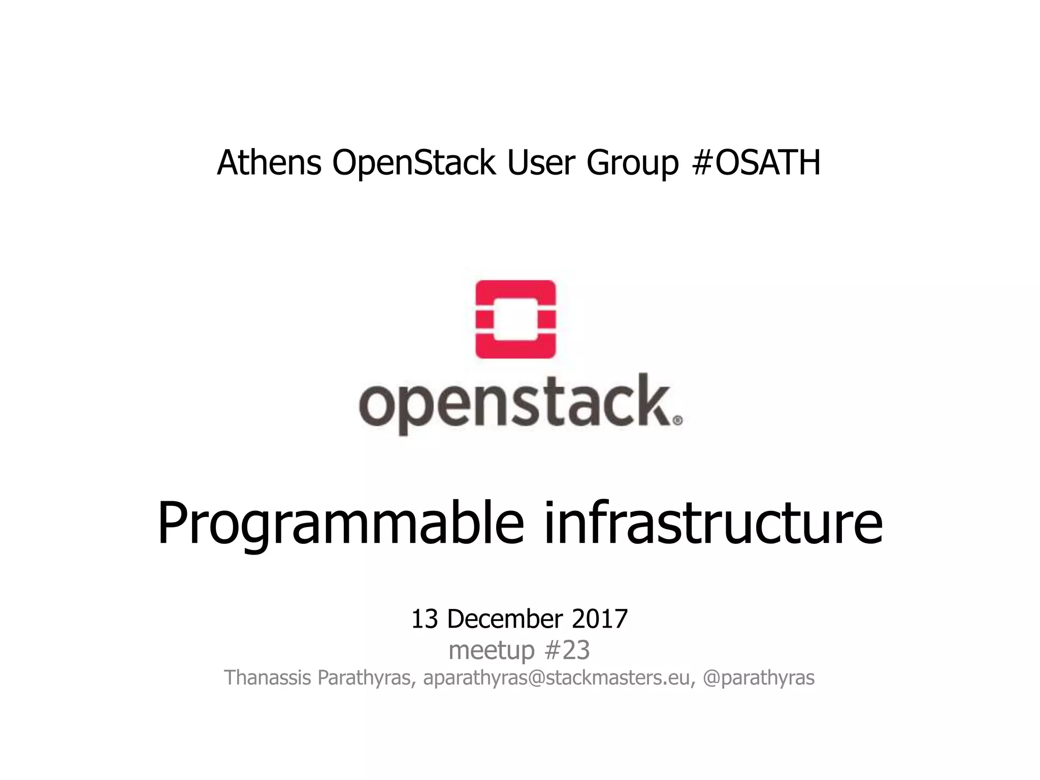 OpenStack: programmable infrastructure | PPTX