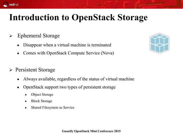 OpenStack Storage Overview | PPTX | Cloud Computing | Internet