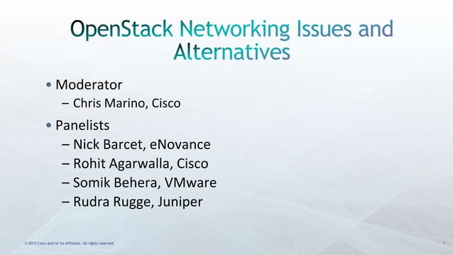 Agile Networking with OpenStack | PPT