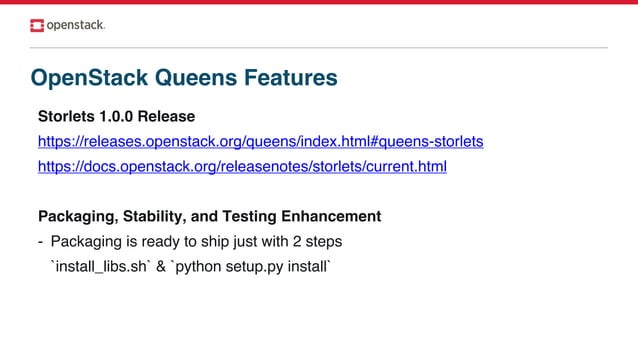 OpenStack Summit Storlets Project Update Queens | PPT