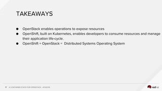 A Container Stack for Openstack - OpenStack Silicon Valley | PPT