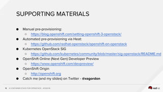 A Container Stack for Openstack - OpenStack Silicon Valley | PPT