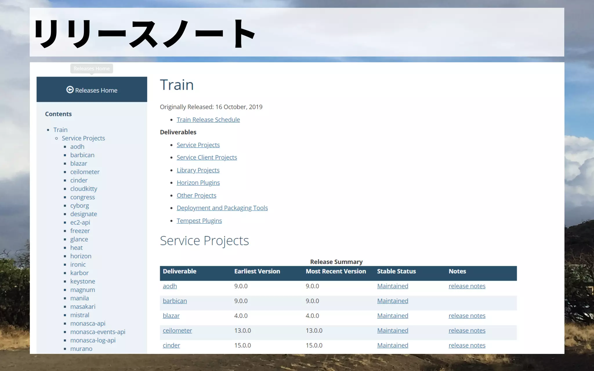 OpenStack Train リリース | PDF