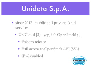 OpenStack monitoring - Unidata S.p.A. Case Report | PPT