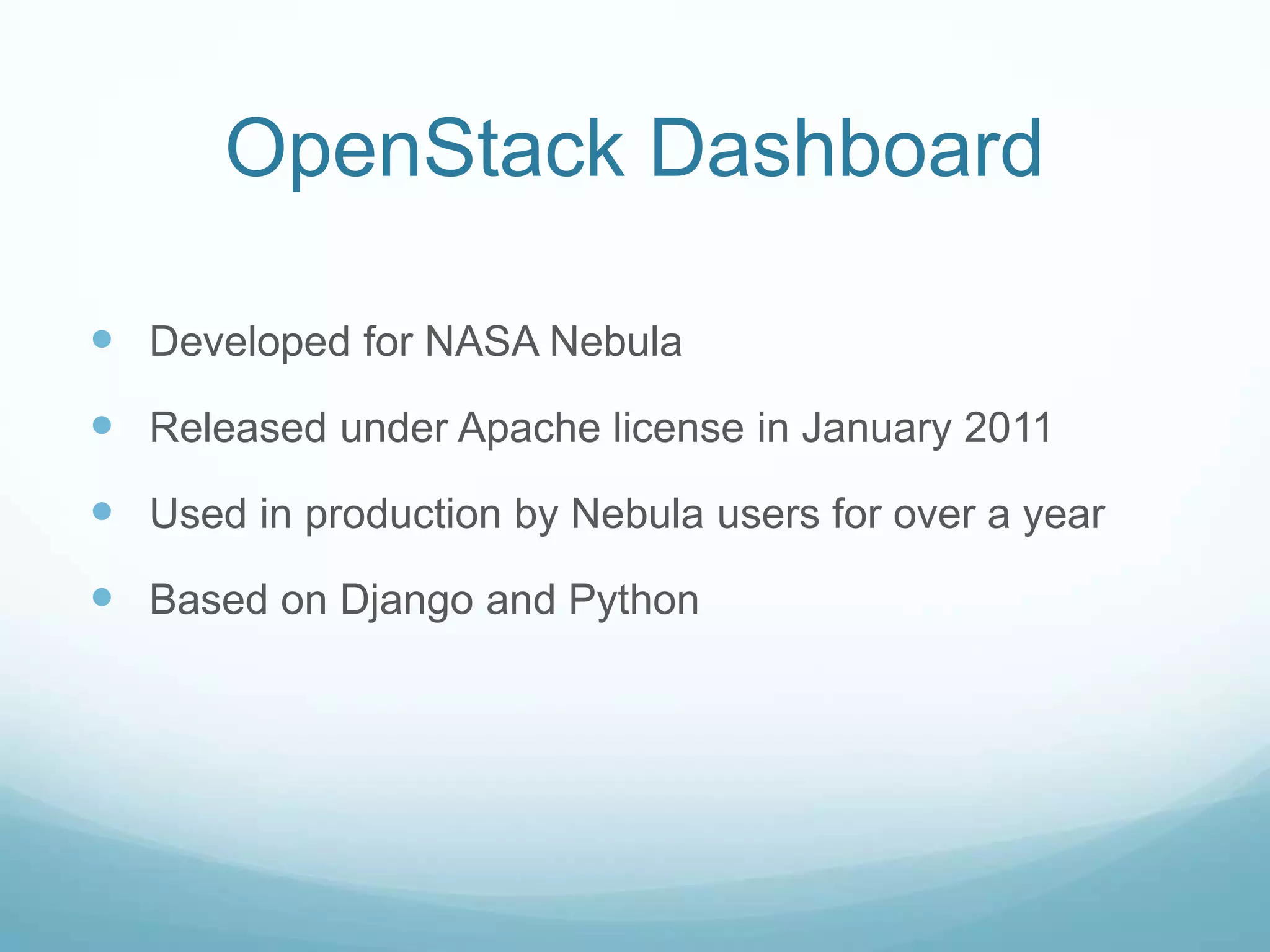 OpenStack vagrant & dashboard | PPT