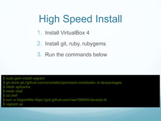 OpenStack vagrant & dashboard | PPT