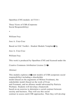OpenStax-CNX module m17318 1Three Views of CSR (Corporate.docx