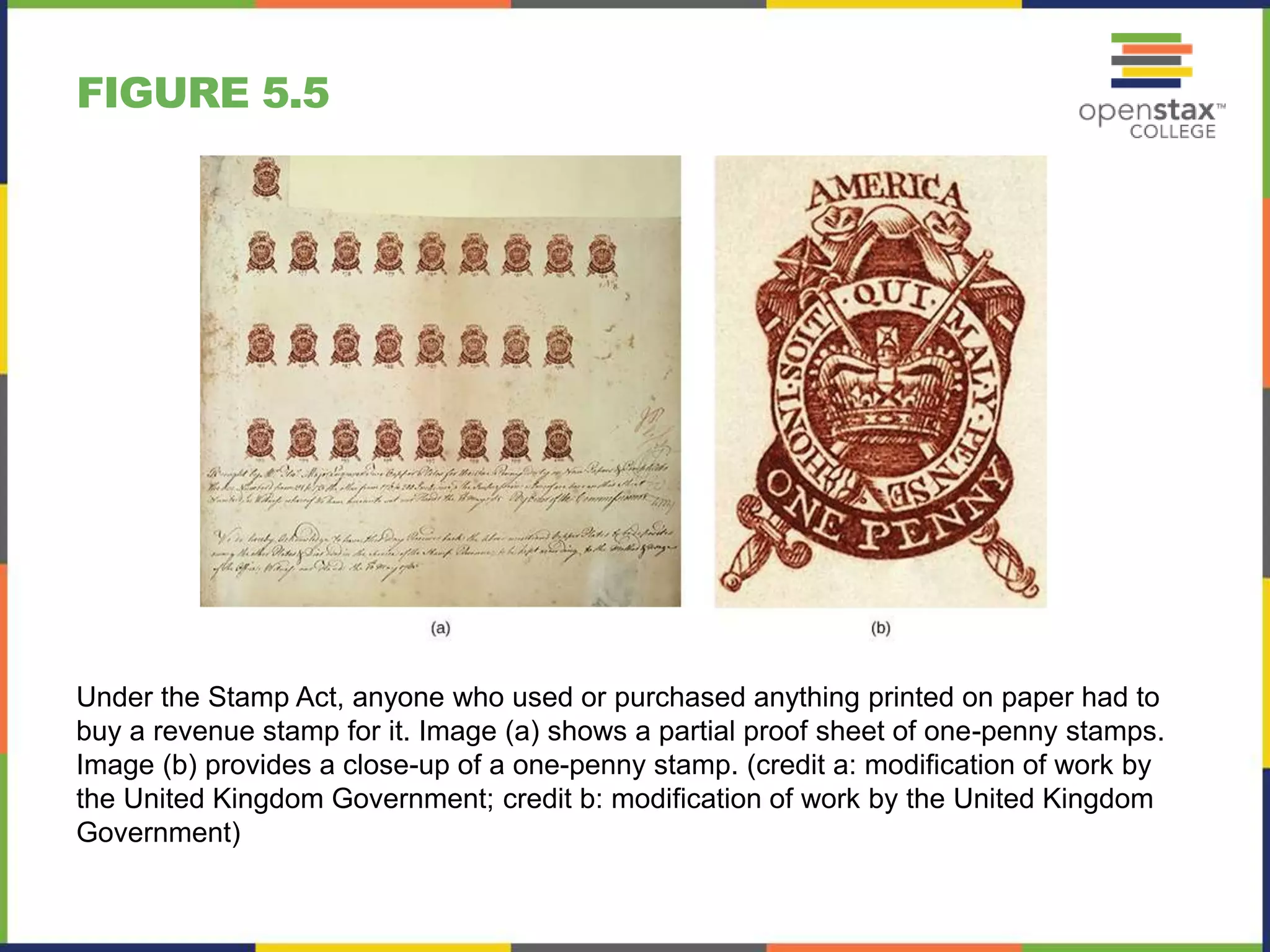 Open stax history_ch05 imperial reforms and colonial protests, 1763 ...