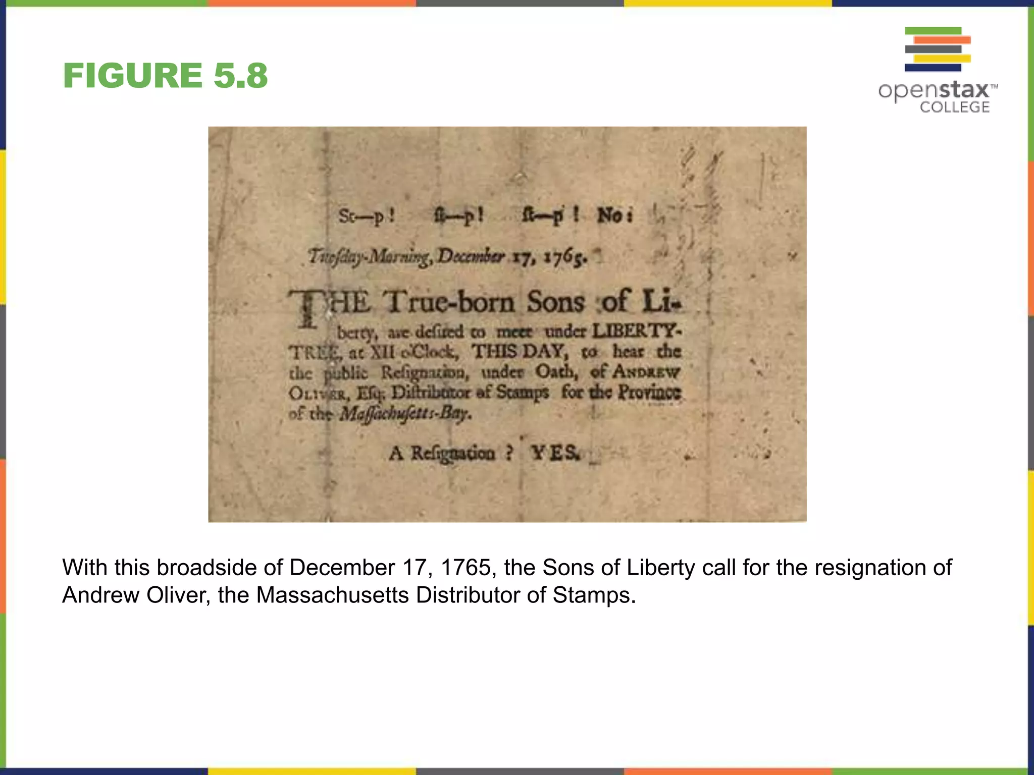 Open stax history_ch05 imperial reforms and colonial protests, 1763 ...