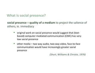 Karen Swan: Social presence in online learning: what’s the big deal? | PDF