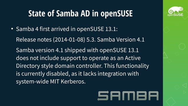 Power Your Directory with openSUSE and Samba | PPT | Free Download