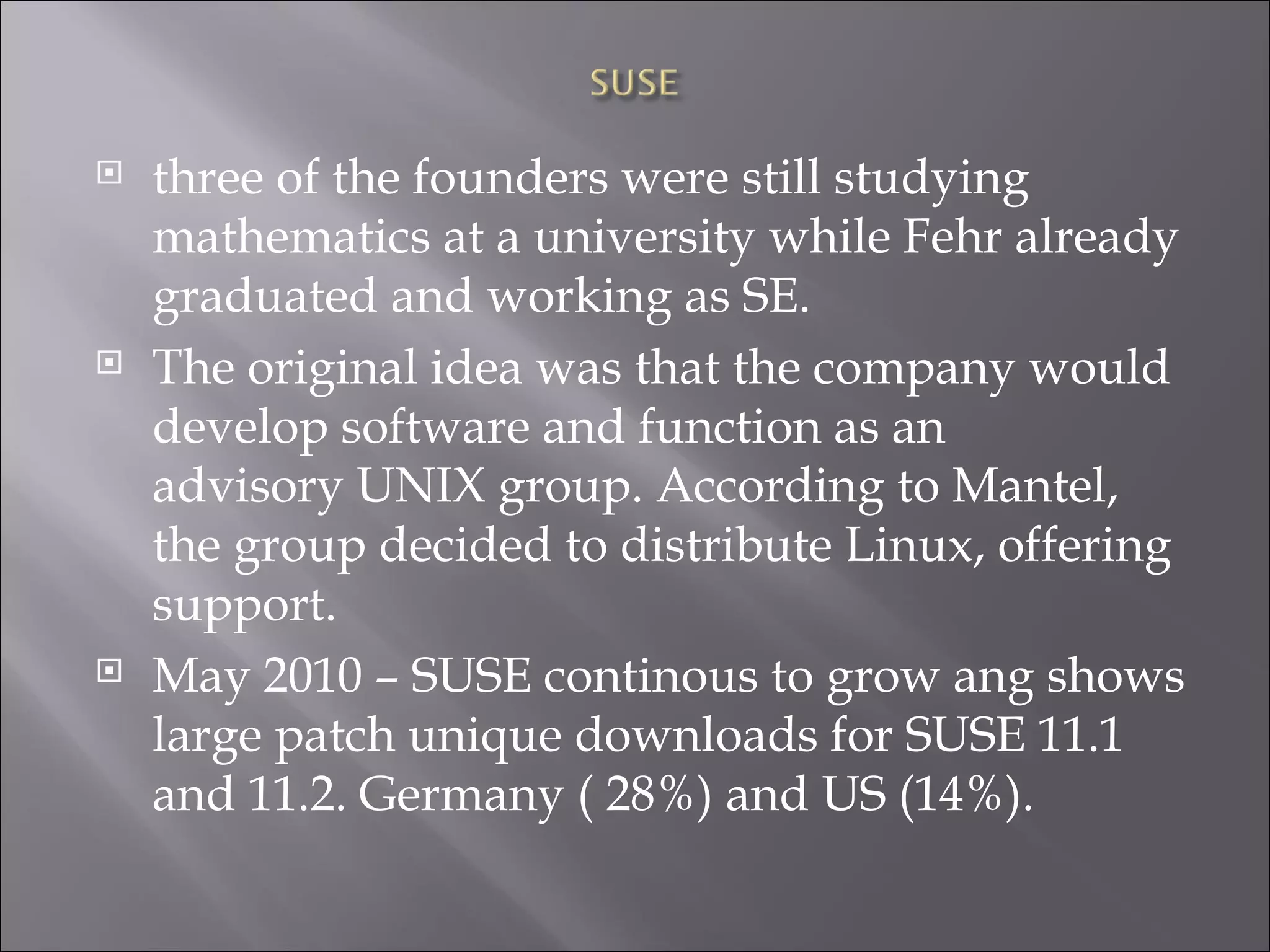 Open suse inro history | PPT