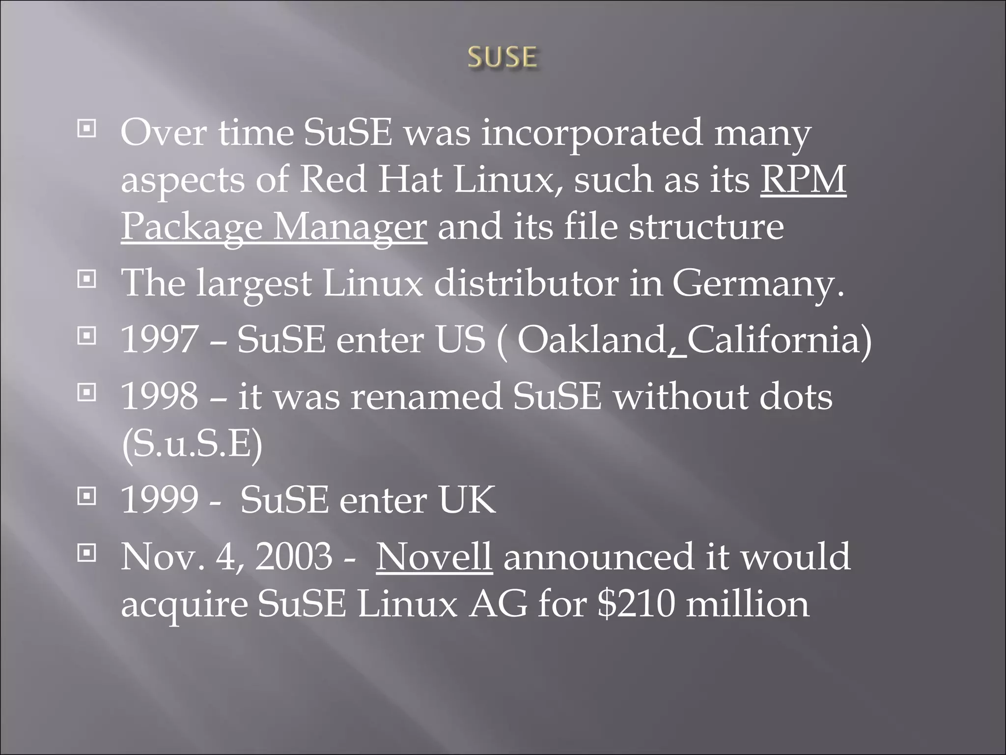 Open suse inro history | PPT