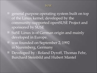Open suse inro history | PPT