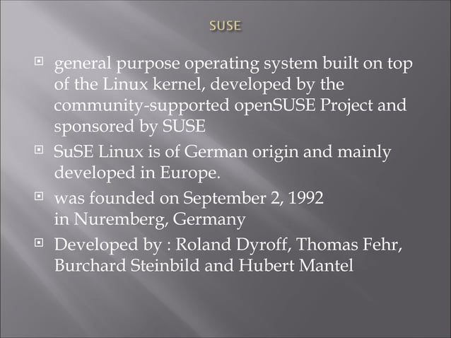 Open suse inro history | PPT