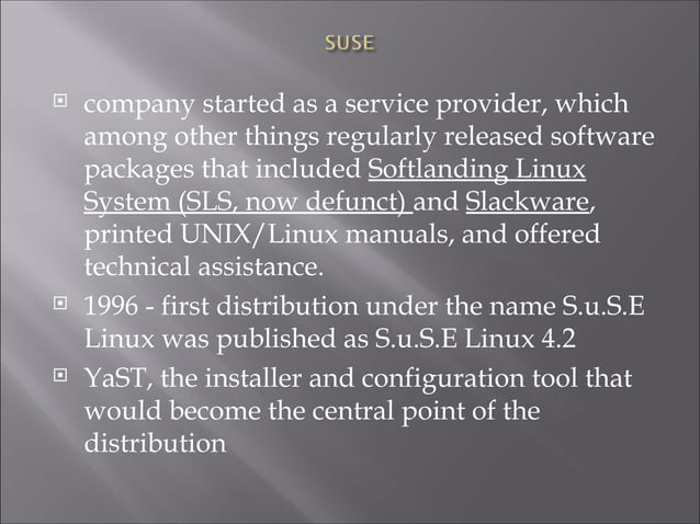 Open suse inro history | PPT