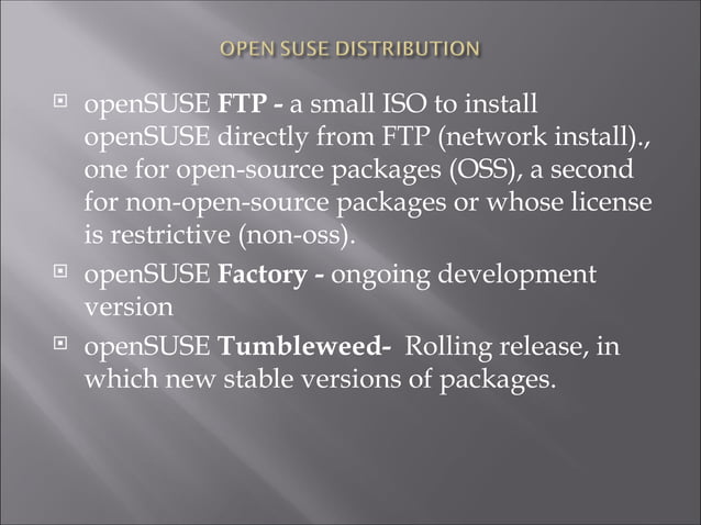 Open suse inro history | PPT