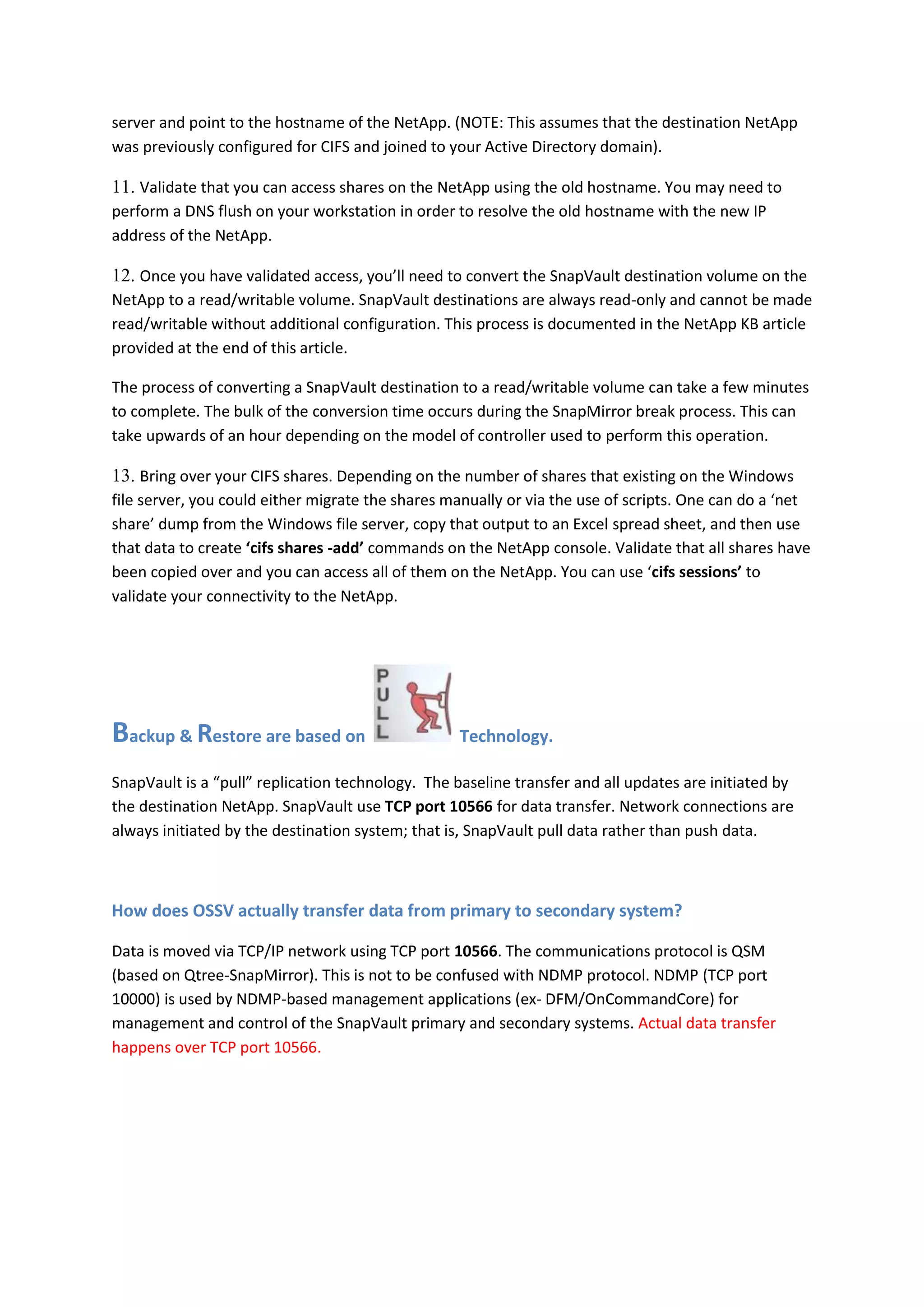 OSSV [Open System SnapVault] | PDF