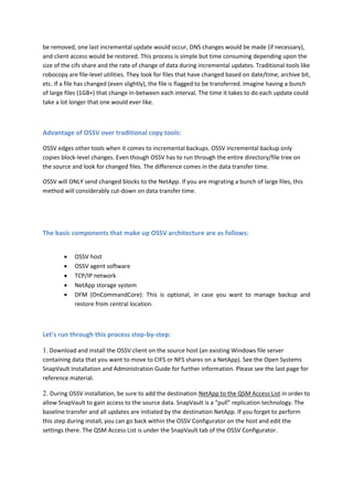 OSSV [Open System SnapVault] | PDF