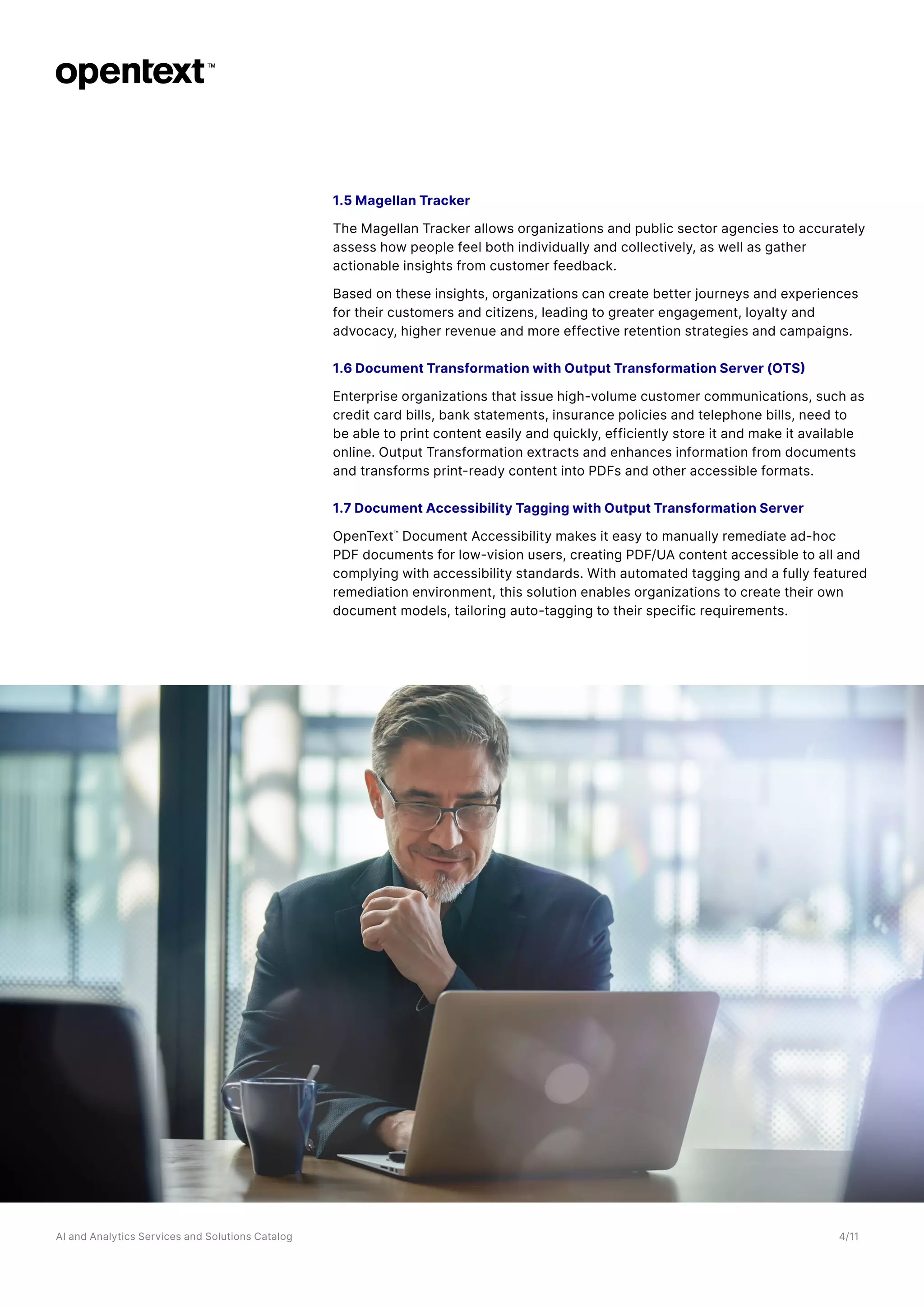 OpenText AI & Analytics Services and Solutions Catalog | PDF