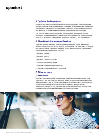 OpenText AI & Analytics Services and Solutions Catalog | PDF
