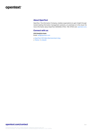 OpenText AI & Analytics Services and Solutions Catalog | PDF