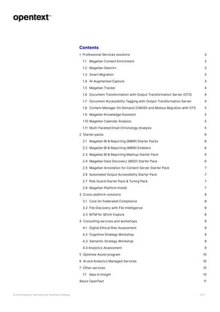 OpenText AI & Analytics Services and Solutions Catalog | PDF