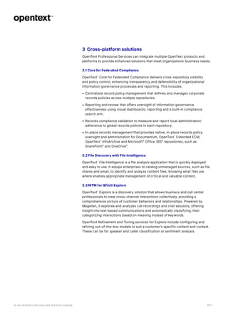 OpenText AI & Analytics Services and Solutions Catalog | PDF