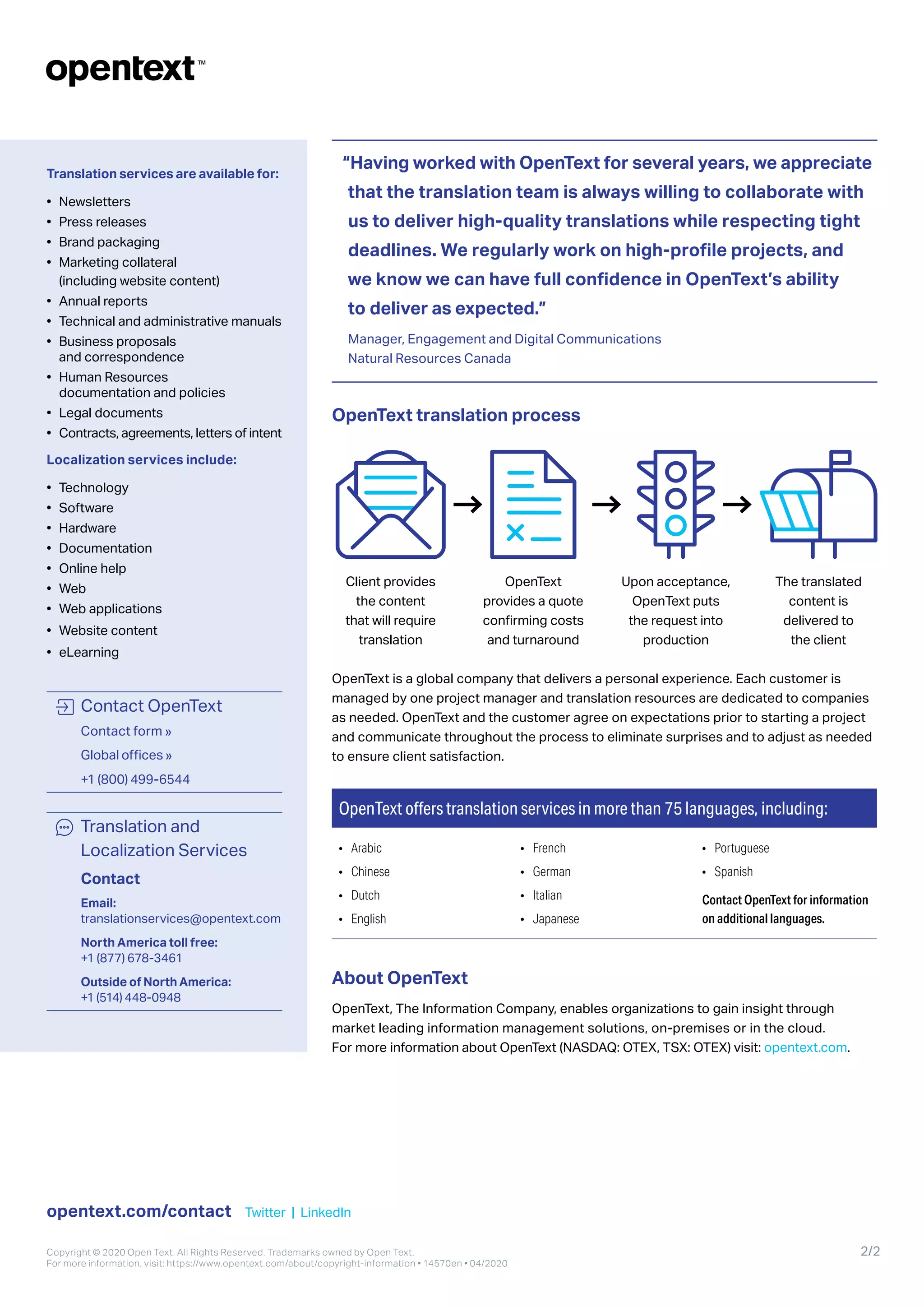 OpenText Translation & Localization Services | PDF OpenText Translation & Localization Services | PDF