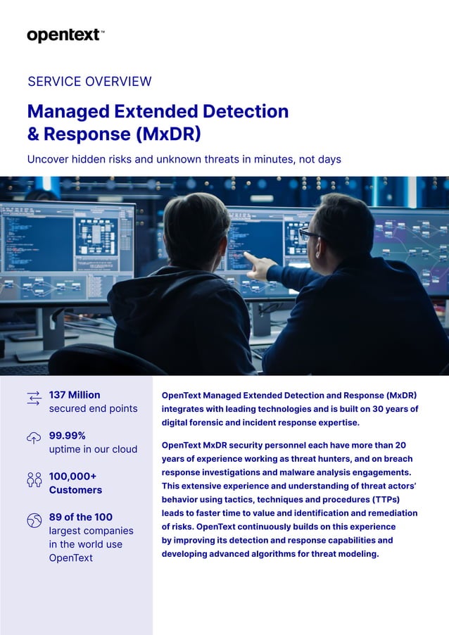 Opentext Managed Extended Detection And Response Mxdr Pdf