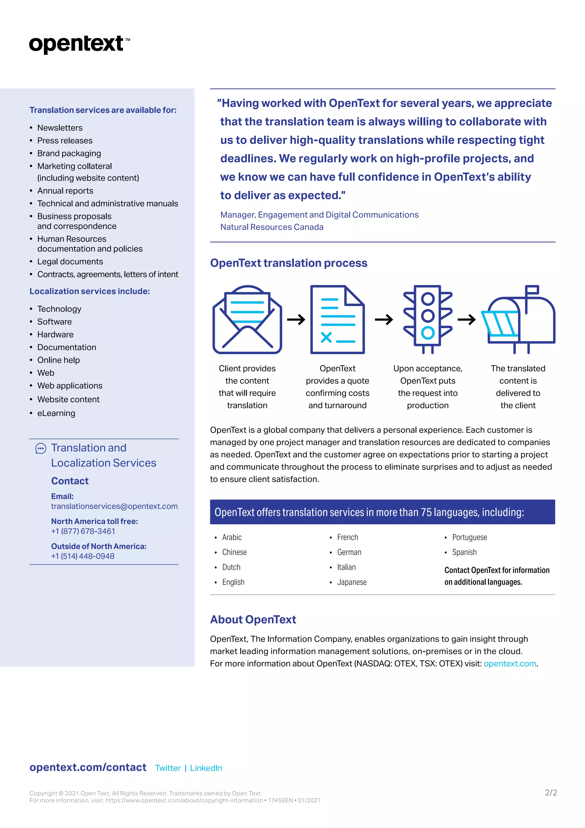 Opentext Translation and Localization Services | PDF