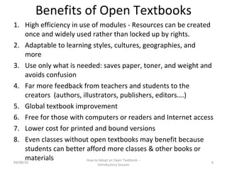 Open Textbooks: A Brief Introduction | PPT | College Education | Education