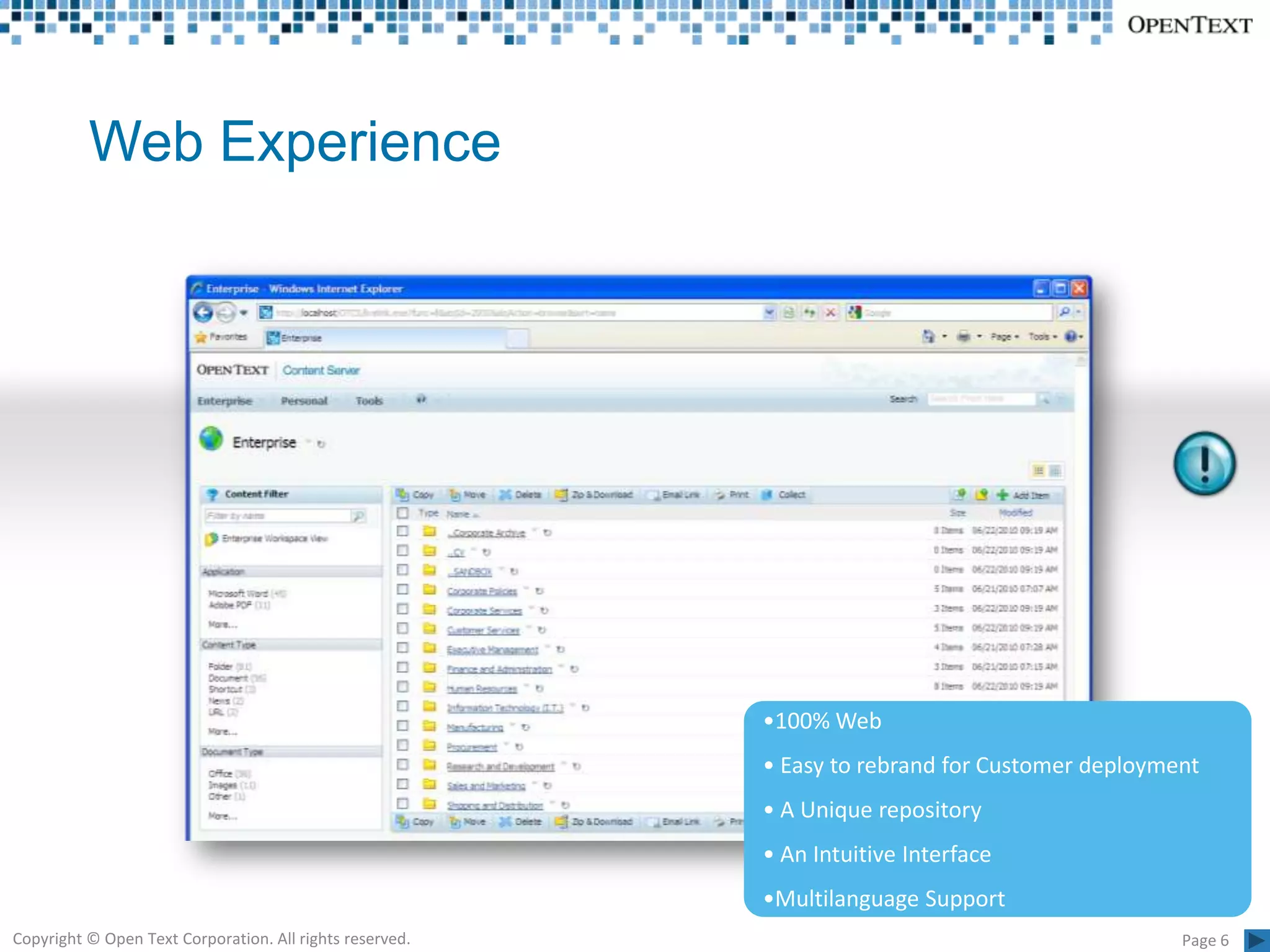 Open text content lifecycle management 2010 | PPTX