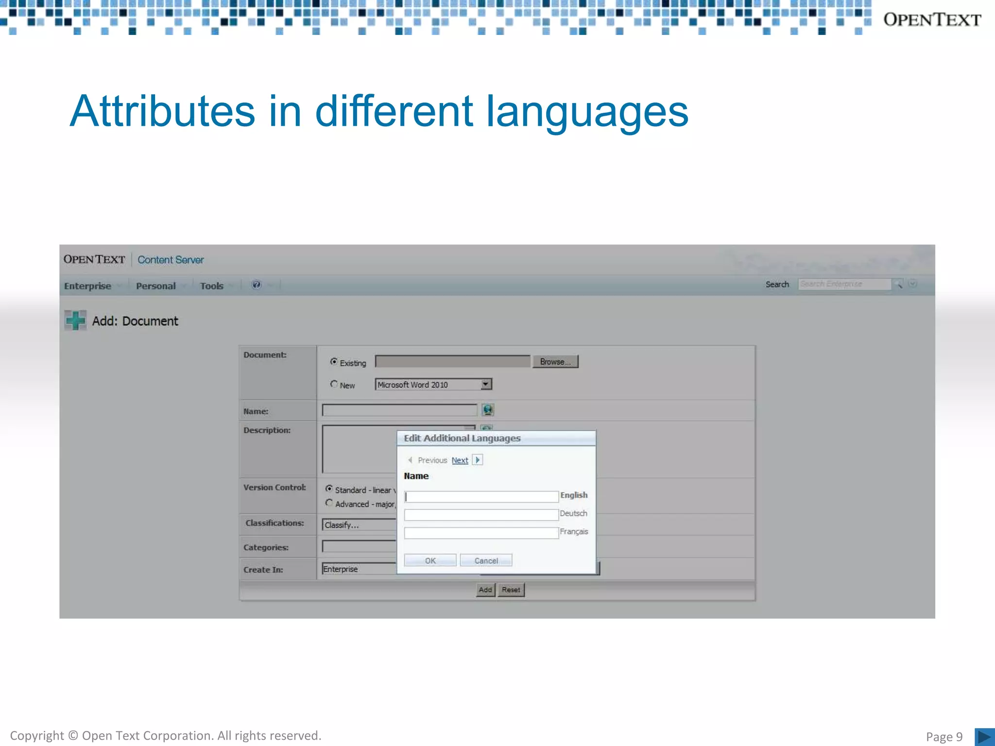 Open text content lifecycle management 2010 | PPTX