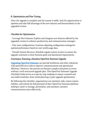 OpenText Exstream Checklist Guide for a Successful Upgrade_2.pdf | IT and Internet Support ...
