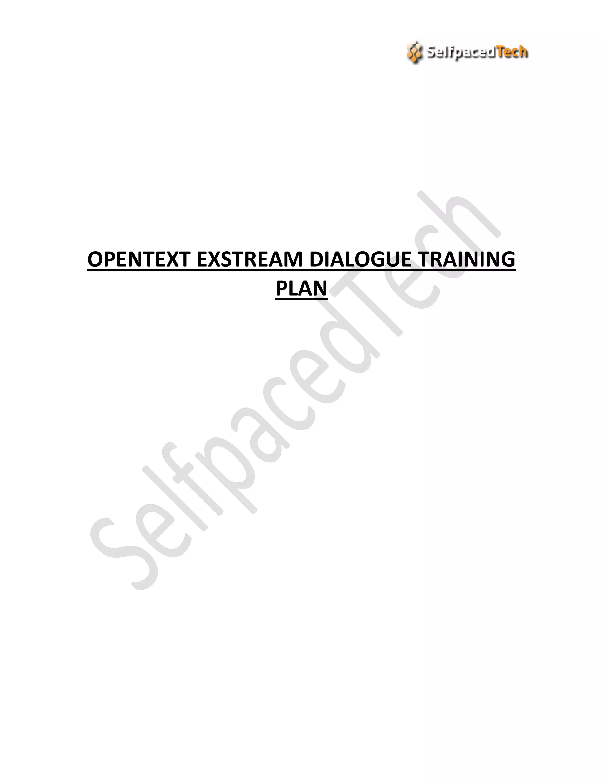 Opentext exstream dialogue online training | Opentext exstream dialogue ...