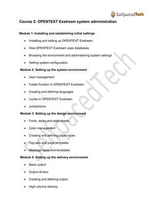 Opentext exstream dialogue online training | Opentext exstream dialogue ...