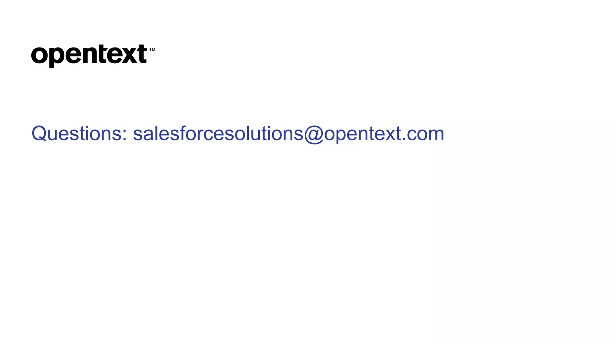 Connecting Salesforce CRM to OpenText Exstream | PPTX