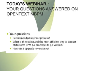 OpenText MBPM Q&A Webinar | PDF
