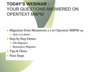 OpenText MBPM Q&A Webinar | PDF