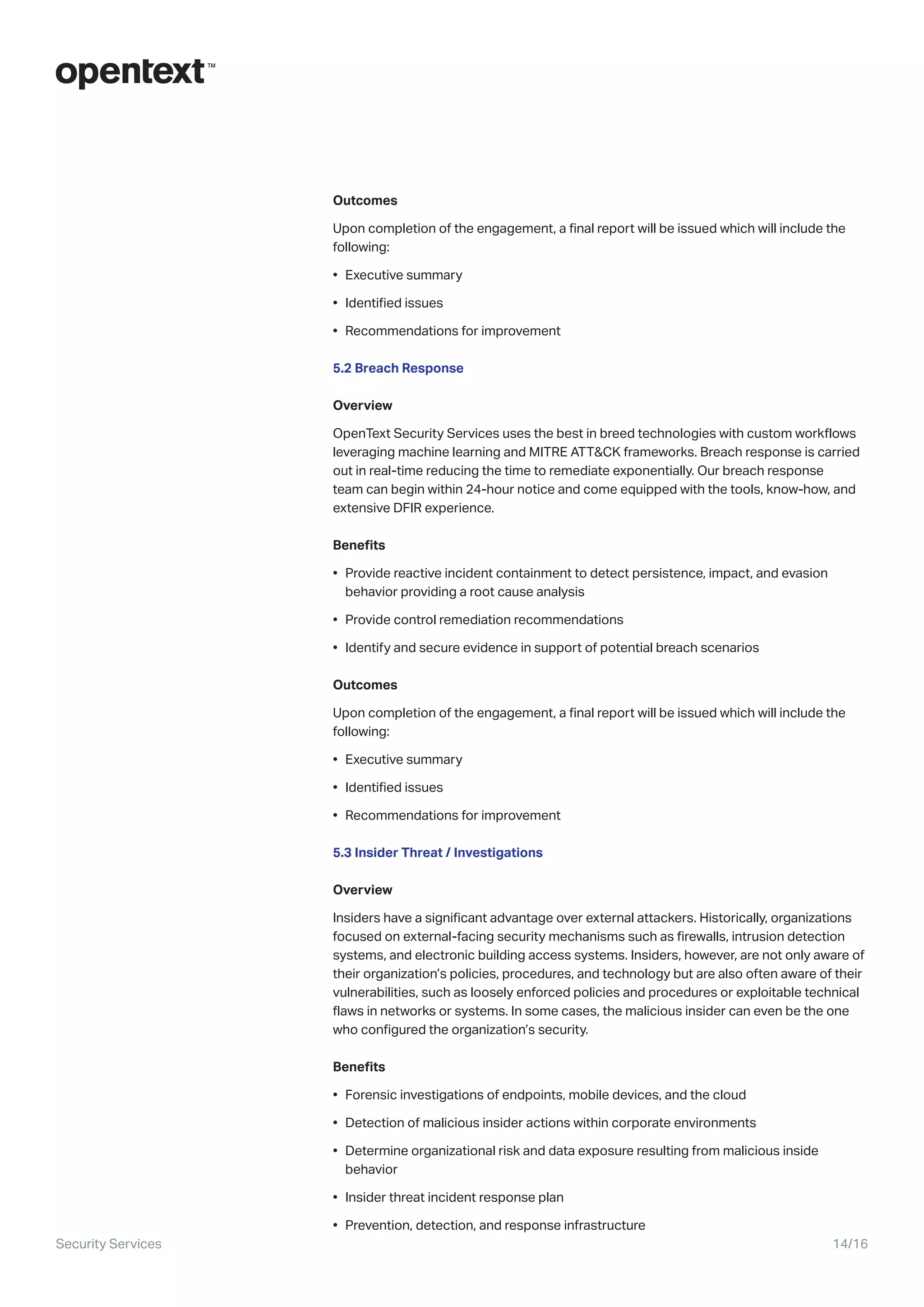 Open text security services catalog | PDF